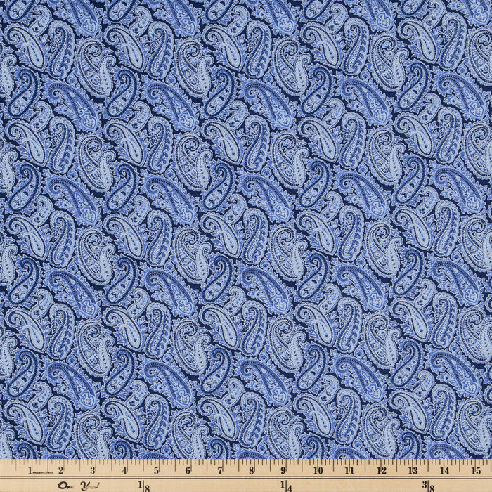 Navy Floral & Paisley Cotton Calico Fabric | Hobby Lobby | 397778