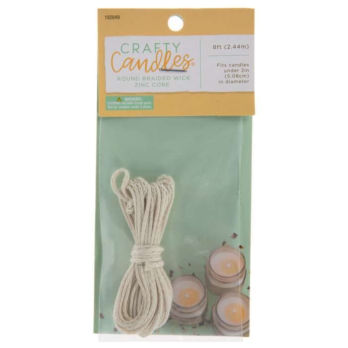 White Round Braided Zinc Core Wick | Hobby Lobby | 192849