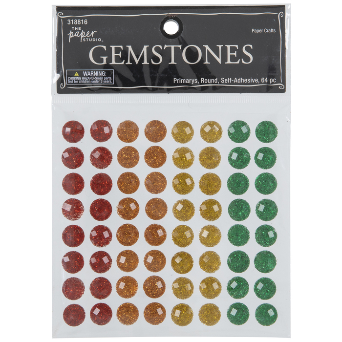 Primary Round Glitter Rhinestone Stickers | Hobby Lobby | 318816