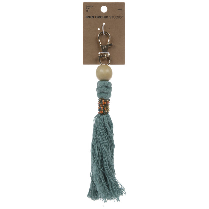 Turquoise Beaded Tassel Keychain | Hobby Lobby | 2145274