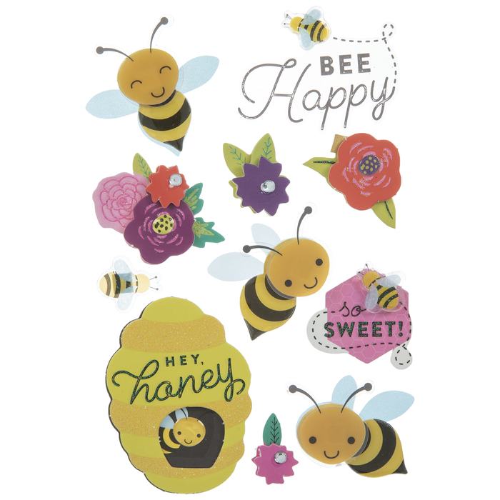 Bee & Flower 3D Stickers | Hobby Lobby | 1852631