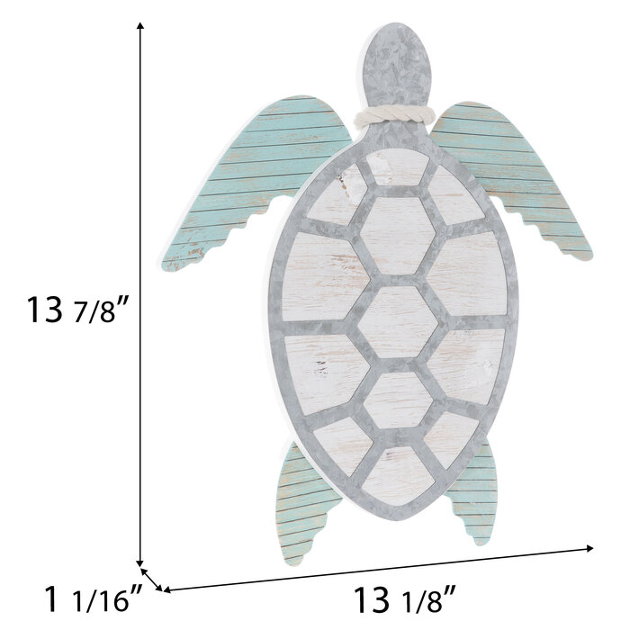 White & Turquoise Sea Turtle Wood Wall Decor | Hobby Lobby | 2079838