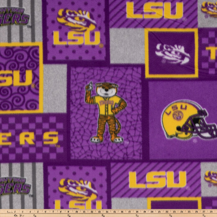 LSU Block Collegiate Fleece Fabric | Hobby Lobby | 952580