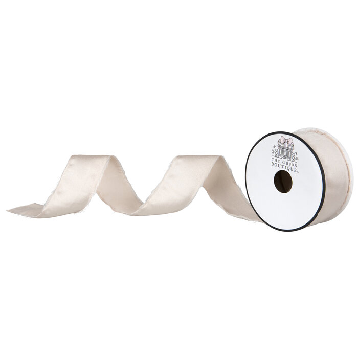 Champagne Frayed Edge Satin Ribbon - 1 1/2" | Hobby Lobby | 2221232