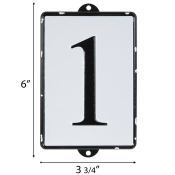 Black & White Number Metal Sign - 1 | Hobby Lobby | 2124964