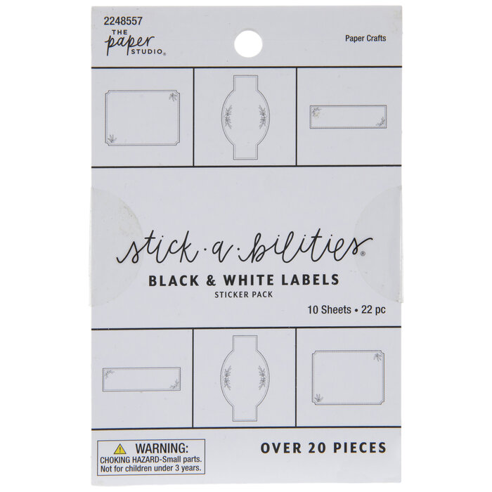 Black & White Label Stickers | Hobby Lobby | 2248557