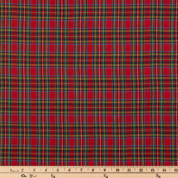 Red Royal Stewart Tartan Cotton Calico Fabric | Hobby Lobby | 142497