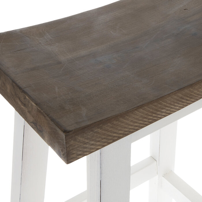 White & Brown Wood Saddle Stool | Hobby Lobby | 2155786