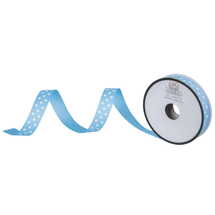 Light Blue & White Polka Dot Grosgrain Ribbon - 5/8" | Hobby Lobby ...