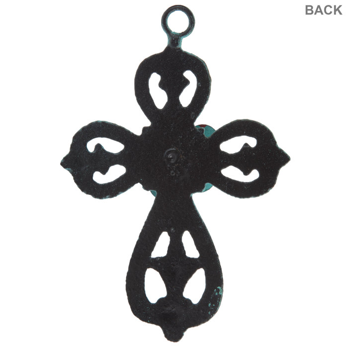 Turquoise & Red Flower Metal Wall Cross | Hobby Lobby | 897223