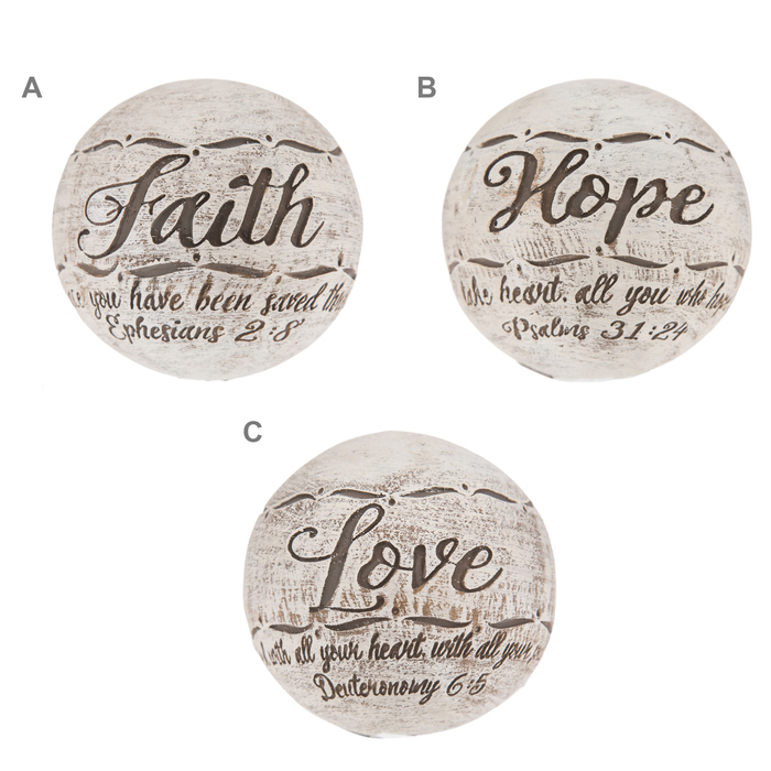 Distressed Scripture Decorative Sphere | Hobby Lobby | 400671