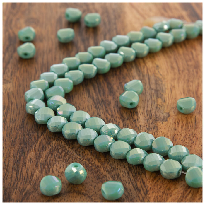 Turquoise Faceted Glass Disc Bead Strands | Hobby Lobby | 2120327