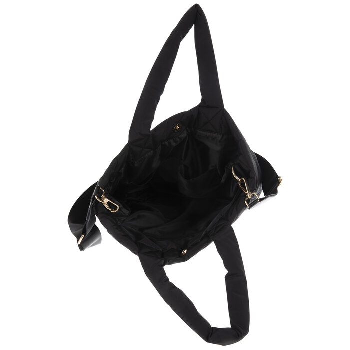 Black Diagonal Stripe Puffy Tote Bag | Hobby Lobby | 2235083
