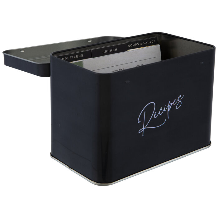 Gray Floral Metal Recipe Box | Hobby Lobby | 2215952