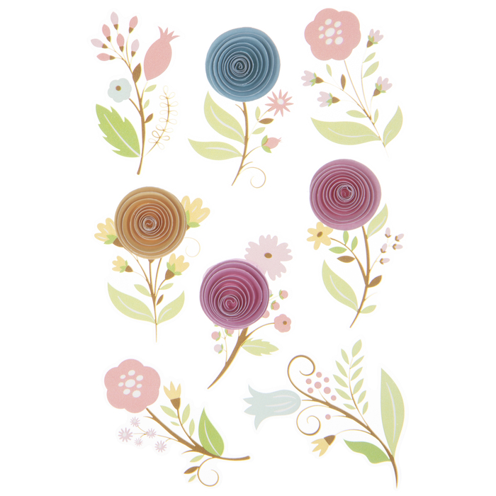 Flower stickers/color full/homemade Paper, Party & Kids Embellishments ...